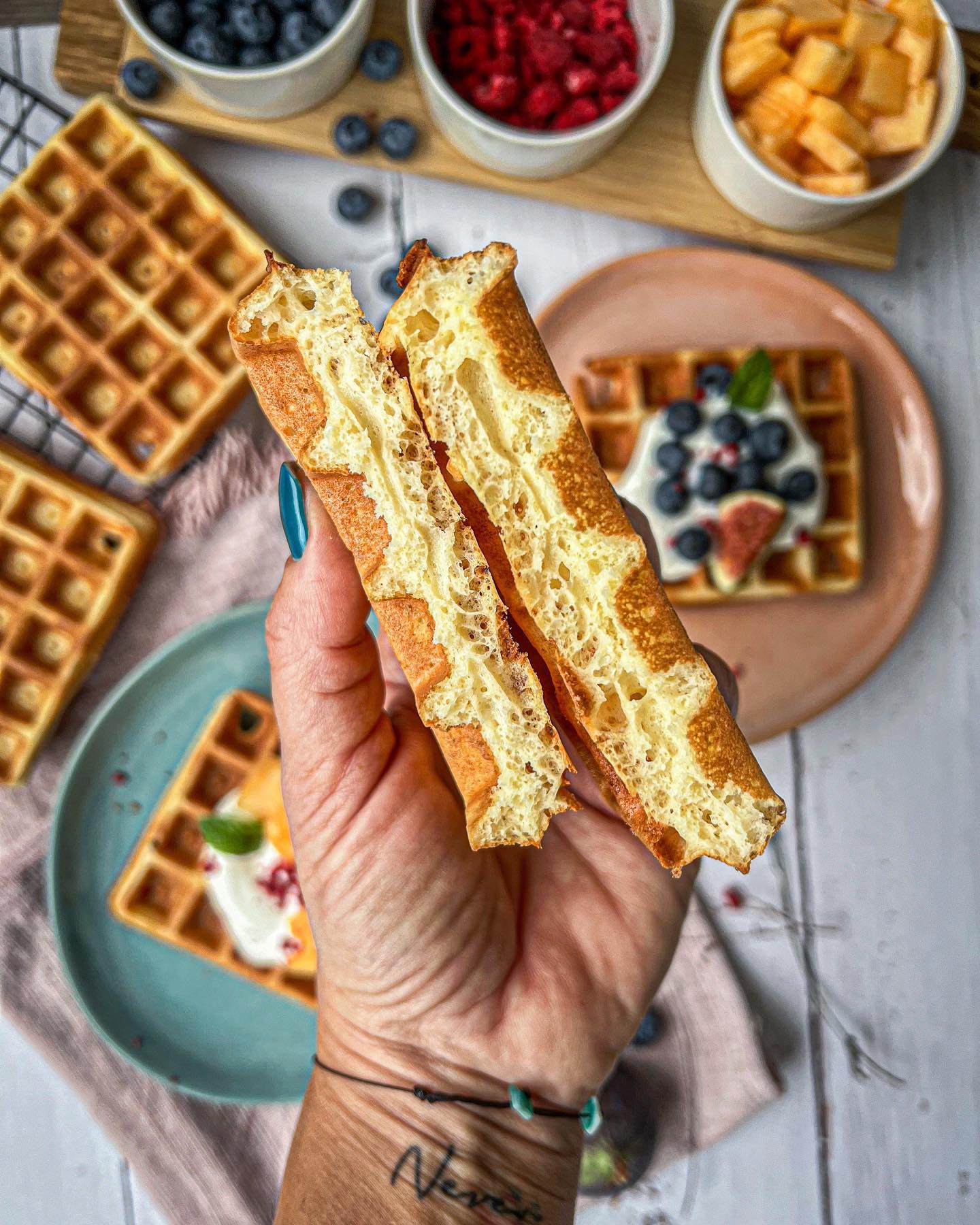 Chrupiące belgijskie gofry z ricottą - Foodlajf